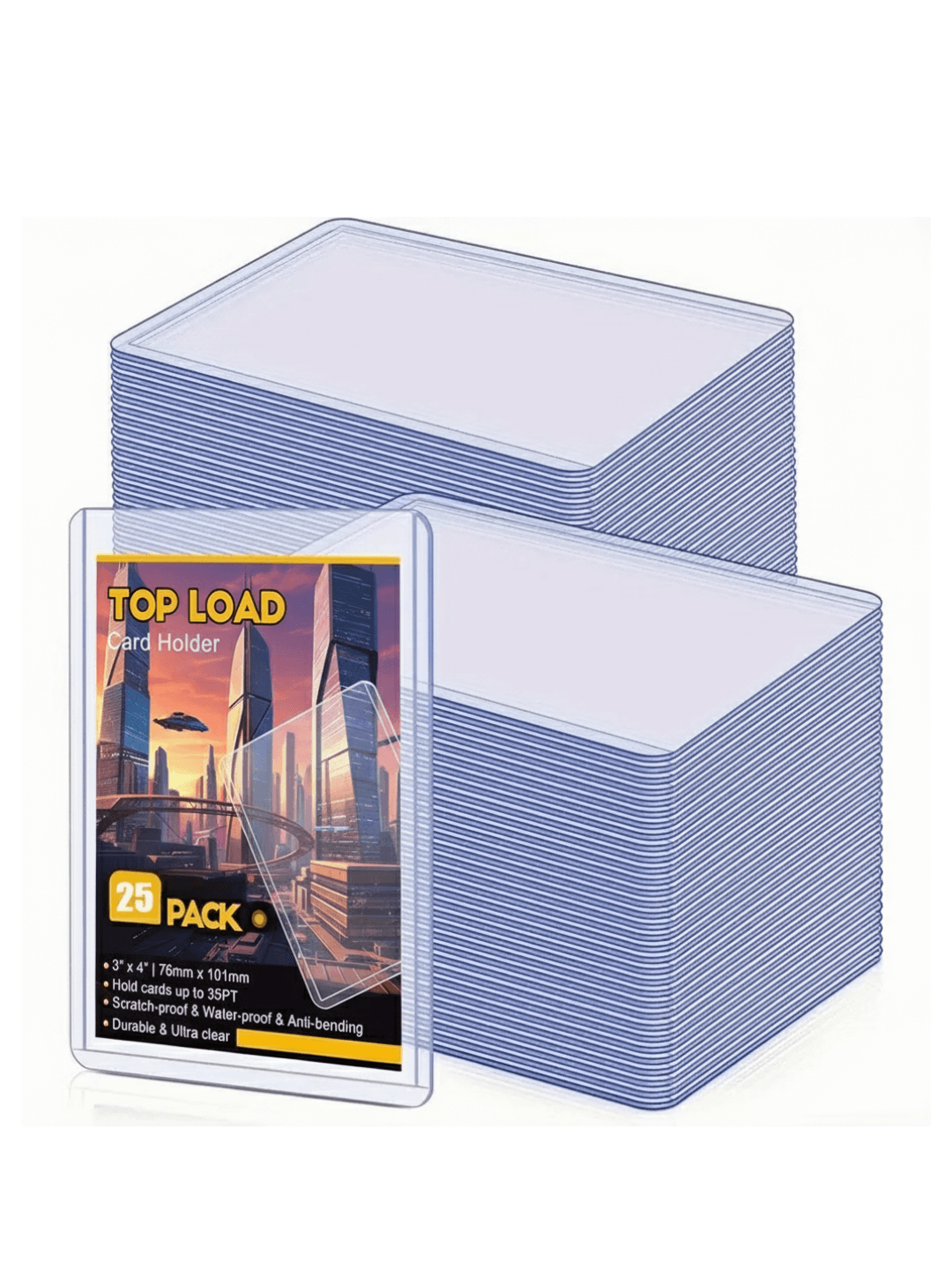 Top Load Card Holders (25 Pack) - Hard Plastic 3"x4" Sleeves for ...